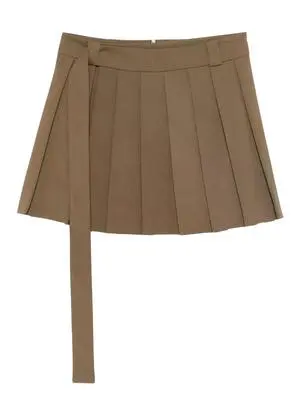 ELEH Pleated Belted Skirt
