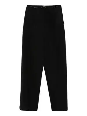 ELEH Pleated Straight Leg Trousers - Black