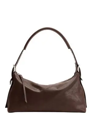 LEMAIRE Belted Leather Baguette Bag - Brown