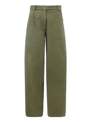 Whistles Belted Barrel-leg High-rise Trousers - Khaki/olive