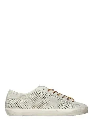 Golden Goose Super-star Perforated Suede Low-top Sneakers - Grey