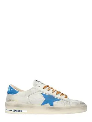 GOLDEN GOOSE Stardan Crocodile-embossed Leather Low-top Trainers - Blue Other