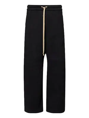 Fear Of God Wide Leg Drawstring Cotton-blend Jogging Bottoms - Black