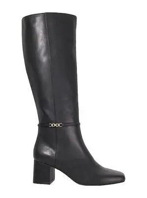 DUNE Leather Knee-high Boots - Black Leather