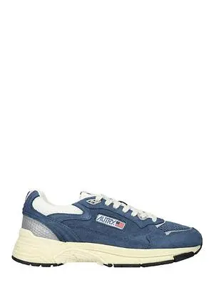 AUTRY Hyperway Suede And Mesh Low-top Trainers - Blue