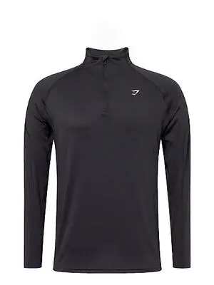 GYMSHARK Performance Quarter Zip Stretch-woven Top - Black