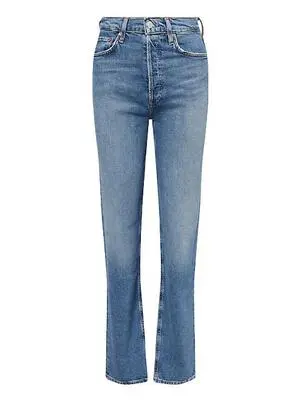 AGOLDE 90's Pinch Waist High-rise Stretch-denim Jeans - Overcast