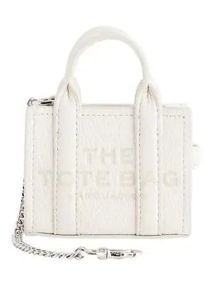 Marc Jacobs The Nano Tote Leather Bag Charm Cotton/silver