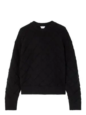 Bottega Veneta Intrecciato Wool-blend Sweater - Black