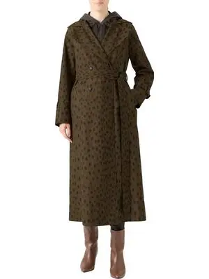 AKRIS Leopard Print Trench Coat