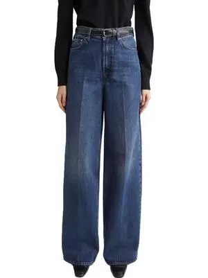 TOTÊME High-waist Wide-leg Jeans - Dark Blue