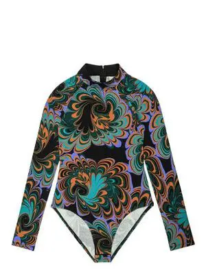 UNTITLED IN MOTION Serafina Abstract Print Jersey Bodysuit - Morpha