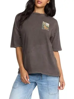 BILLABONG Daydream Away Cotton Graphic T-shirt - Off White /brown