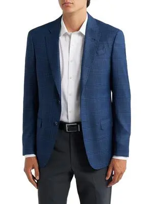 Emporio Armani Textured Check Sport Coat - Fancy Blue