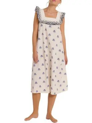 HERMOZA Martha Embroidered Smocked Midi Dress - Denmark
