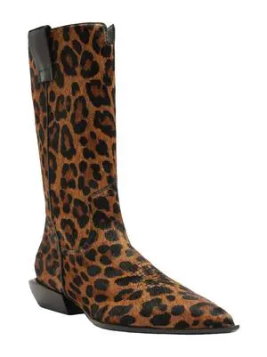 Schutz Ashley Calf Hair Western Boot - Leopard