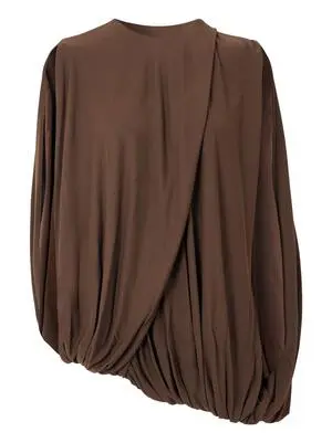 Loewe Draped Jersey Blouse - Brown