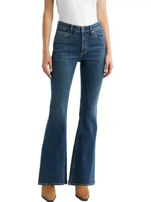 Rag & Bone Mid-rise Flare Jeans - Dark Blue