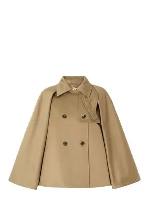Loewe Organic Cotton-Gabardine Cape-Effect Jacket Beige