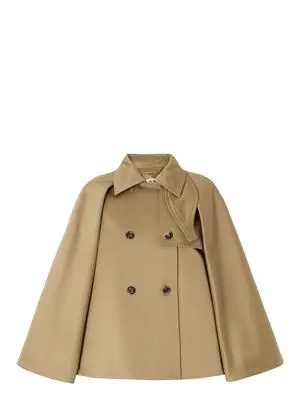 Loewe Organic Cotton-gabardine Cape-effect Jacket - Neutrals