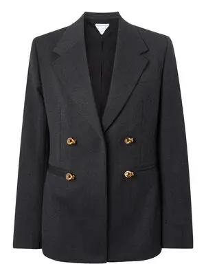 Bottega Veneta Double-breasted Wool-twill Blazer - Black