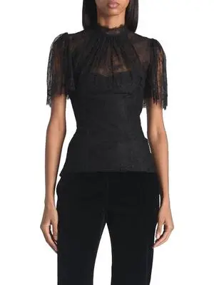 Alexander McQueen Floral Lace Corset Top - Black