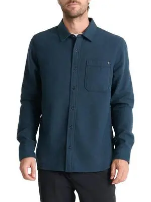 ROARK Crossroads Organic Cotton Button-up Shirt - Deep Navy Harringbone