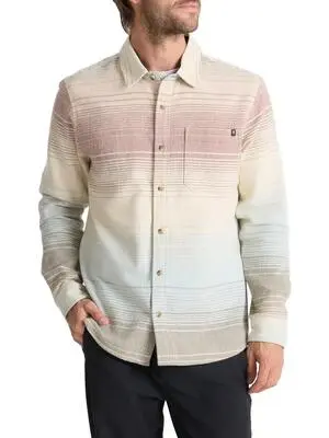 ROARK Crossroads Organic Cotton Button-up Shirt - Fossil Stripe