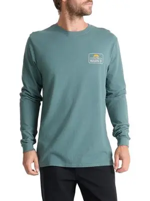 ROARK Earth Sea Long Sleeve Cotton Graphic T-shirt - Slate Gree