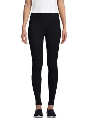 LANDS' END Starfish Mid Rise Knit Leggings - Black