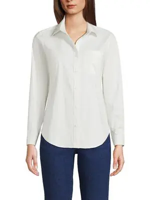 LANDS' END Cooling Button-front Shirt - White