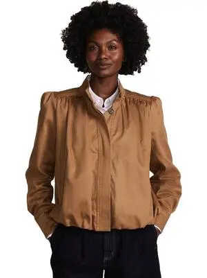 LANDS' END Drapey Twill Bubble Hem Jacket