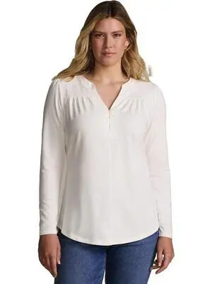 LANDS' END Long Sleeve Jersey Tunic Top