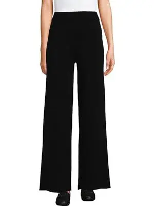 LANDS' END Fine Gauge Cotton Wide-Leg Knit Pants