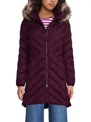 LANDS' END Insulated Primaloft Coat With Fleece Lining - Bordeaux Berry