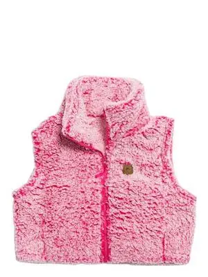 Turtle Fur Cropped High-pile Fleece Vest - Luscious Pink