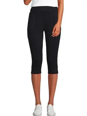 LANDS' END High-rise Pintuck Capri Pants - Black