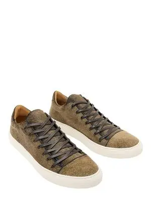 John Varvatos 315 Reed Genuine Calf Hair Low Top Sneaker - Teakwood