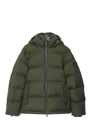 Burberry Detachable Sleeve Puffer Jacket - Shale Green