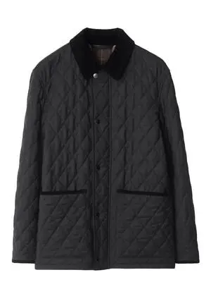 Burberry Quilted Wool Barn Jacket - Charcoal Grey