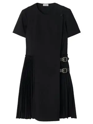 Burberry Wool Blend Kilt Mini Dress - Black