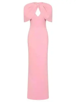 Rebecca Vallance Xena Petal-sleeve Keyhole Maxi Dress - Pink