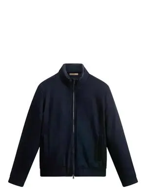 Woolrich Knitted Wool Bomber Jacket - Blue