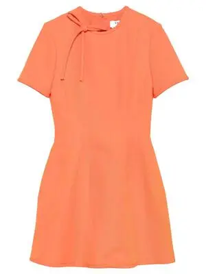 MSGM Neck-tie Mini Dress - Orange