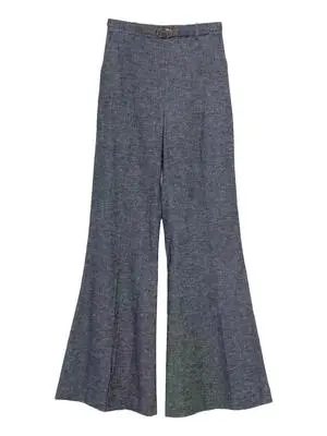 Zimmermann Hypnotic Belted Flared Trousers - Blue