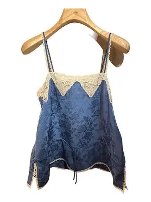 Chloé Camisole Top With Lace Trim - Blue