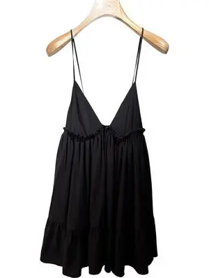 Chloé Tiered Day Dress - Black
