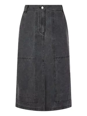 STUDIO TOMBOY Double-pocket Denim Skirt - Black