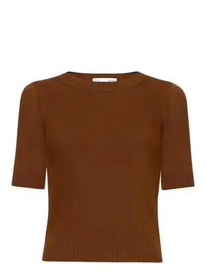 OSCAR DE LA RENTA Short Sleeve Wool Pullover