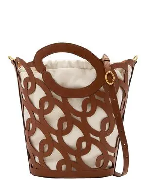 Oscar De La Renta Chain-link Leather Tote - Brown